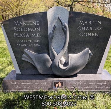 Cohen Granite Swans Monument - West Memorials