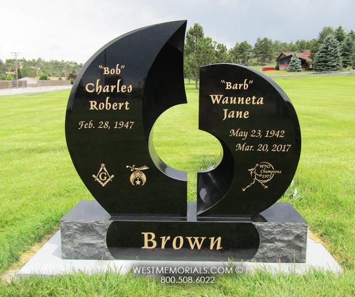 Brown Modern Headstone | West Memorials