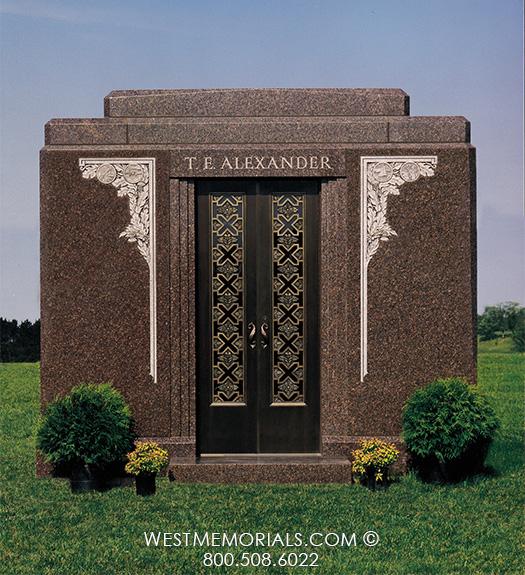 T.E. Alexander Mausoleum - West Memorials