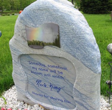 King Rainbow Boulder Headstone | West Memorials