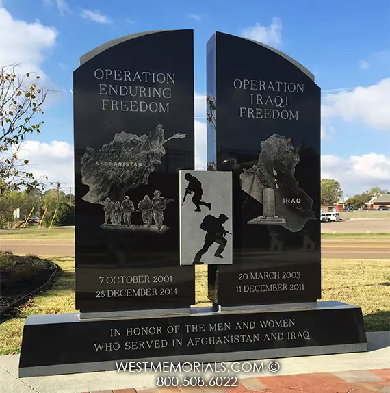Afghanistan & Iraq Veteran Monuments | Custom War Monuments